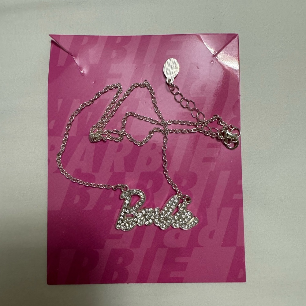 Barbie Crystal Script Logo Necklace - Gem